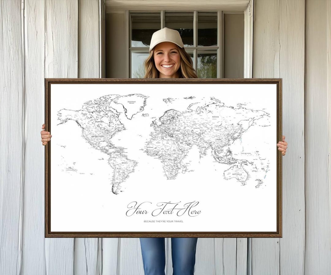 Personalized Travel Maps, Custom Maps, Framed Push Pin World Map ...