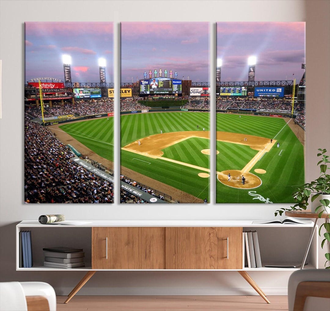 Field Wall Art Chicago Baseball Wall Art MLB Stadium Canvas Print ...