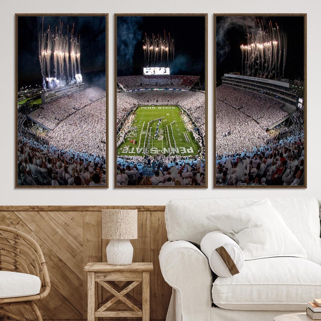 Beaver Stadium Canvas Print: Penn State Football Night Game Wall Art - Etsy