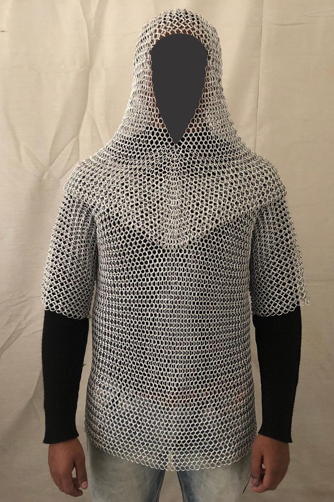 Aluminium Butted Chainmail With Coif Haubergeon| ID - 9MM, 16 GAUGE ...