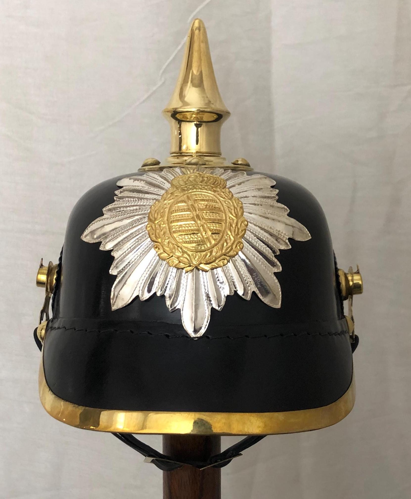 German Pickelhaube Helmet, Prussian Officer Style, Wearable LARP ...