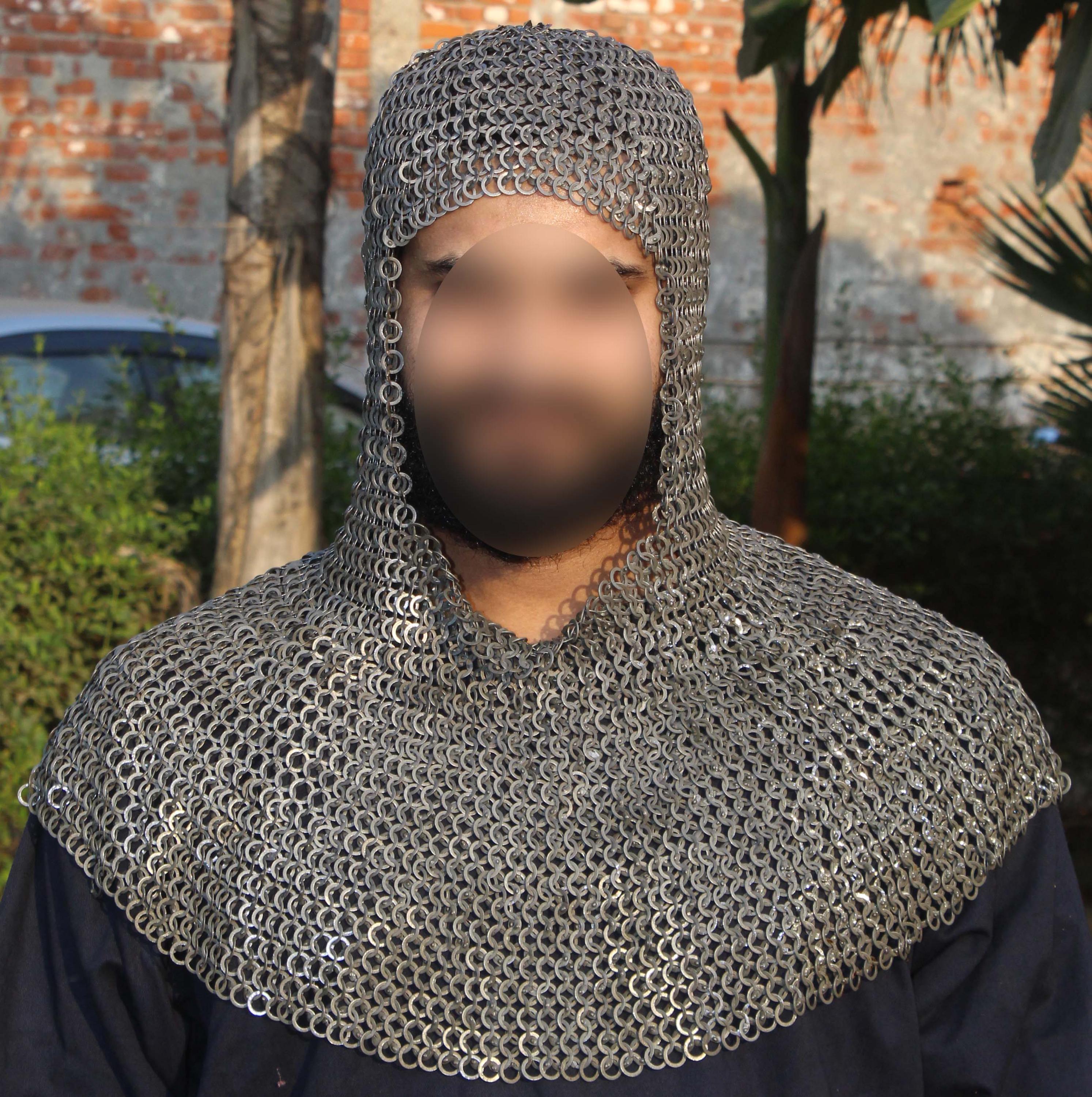 8mm Wedge Revied Chainmail Coif Flat Ring Riveted With Washer | Mild ...