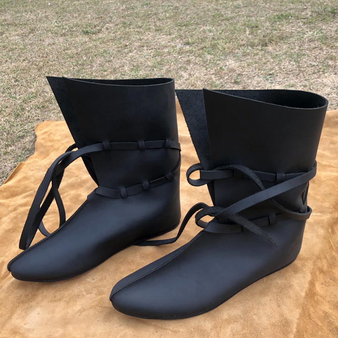 Oseberg Viking Leather Boots | Period: 800 AD to 1000 AD/ Larp/sca - Etsy