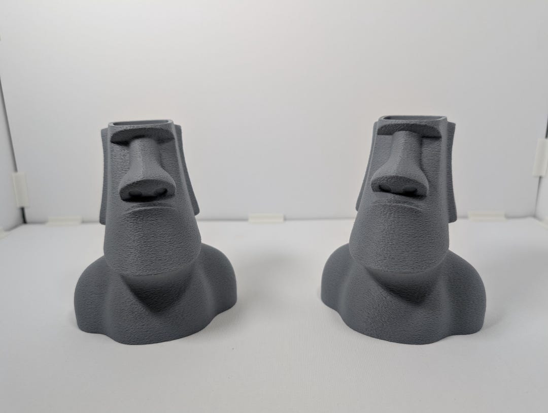 Moai Head Pen Holder Gray Stone-textured Gray Desk Organizer - Etsy