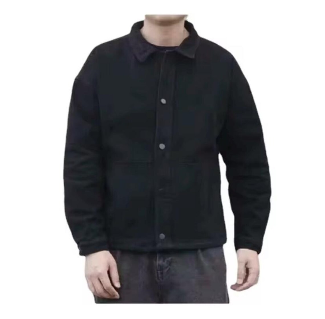 Handmade Black Minimalist Workwear Jacket for Men Casual Corduroy ...