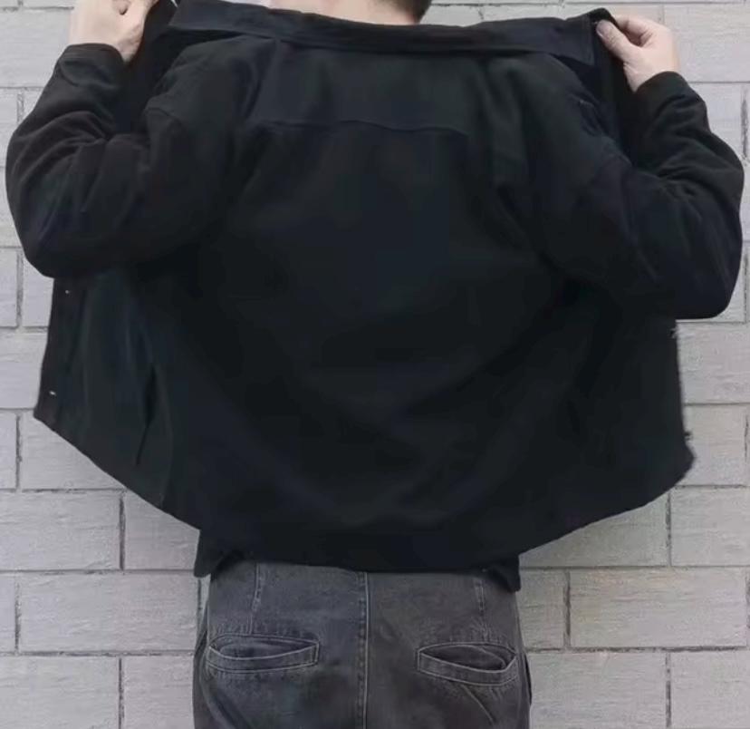 Handmade Black Minimalist Workwear Jacket for Men Casual Corduroy ...