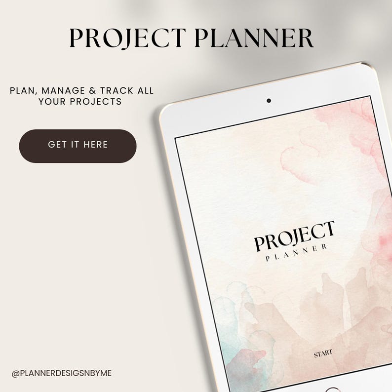 Project Planner, Digital Project Tracker Journal, iPad Goodnotes Tablet ...
