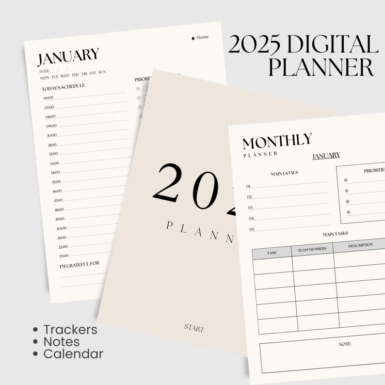 2025 Digital Planner, Digital Planner Template, Goodnotes iPad Planner ...