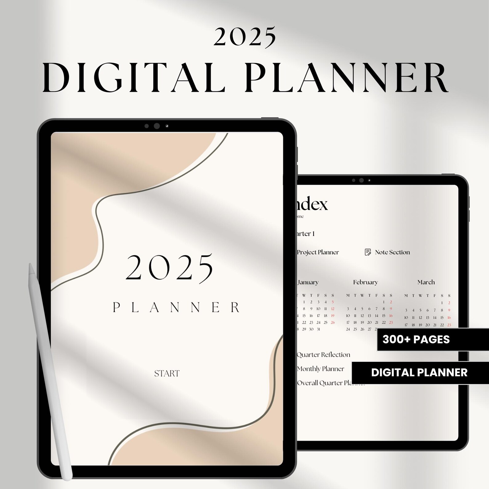 2025 Digital Planner Template, Daily Dated Planner, All in One Weekly ...