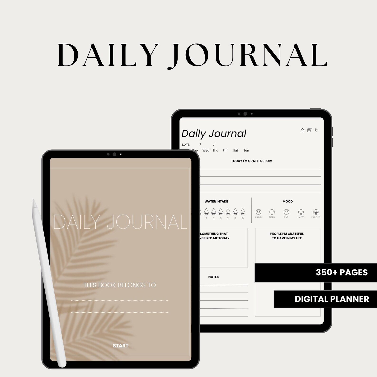 Daily Digital Journal, Undated Planner, Self-care Diary (digital ...