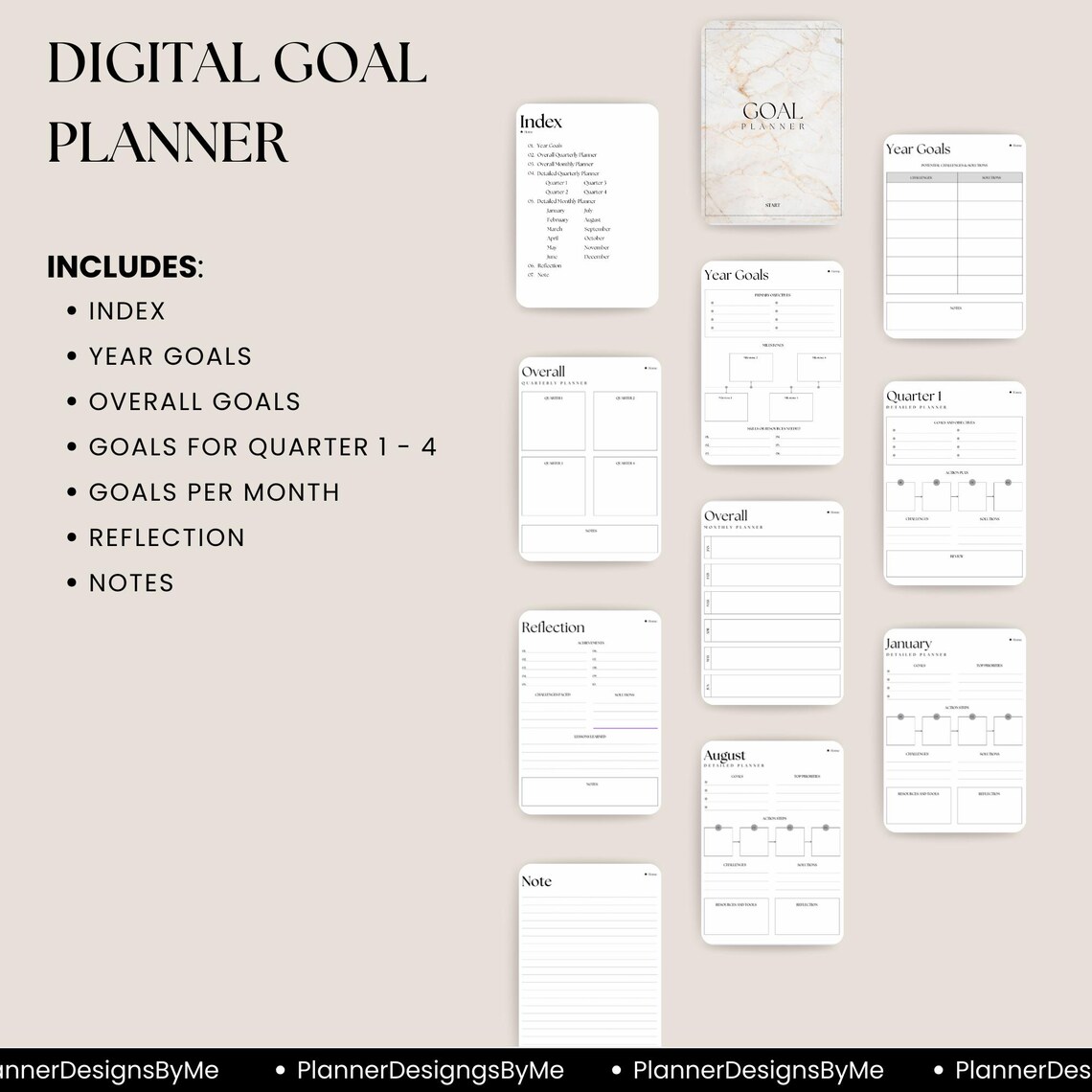 Digital Goal Planner, 2025 Goals Tracker, Goodnotes iPad Tablet Planner ...