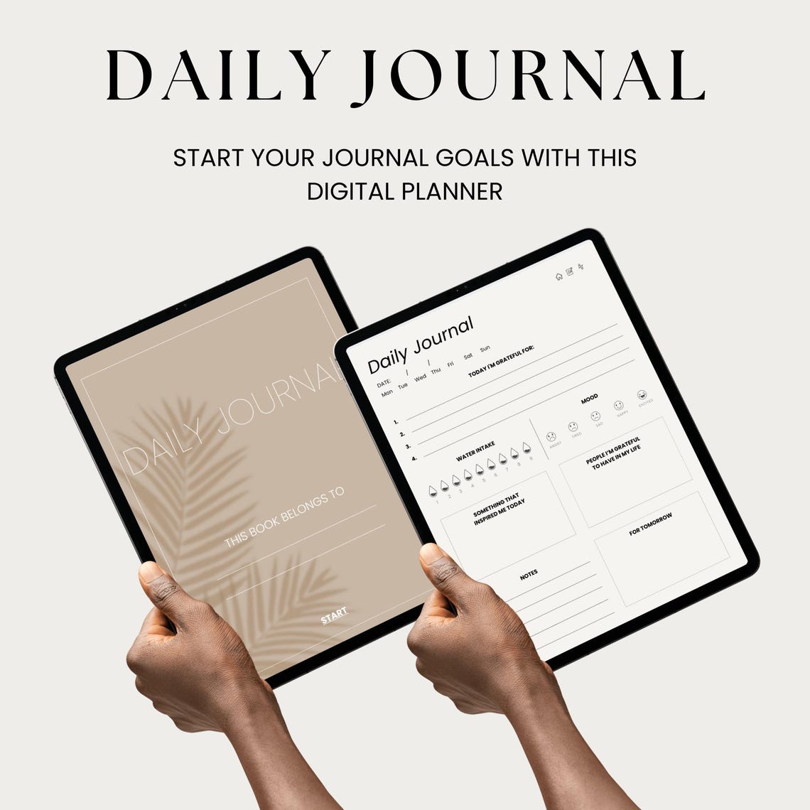 Daily Digital Journal, Undated Planner, Self-care Diary (digital ...