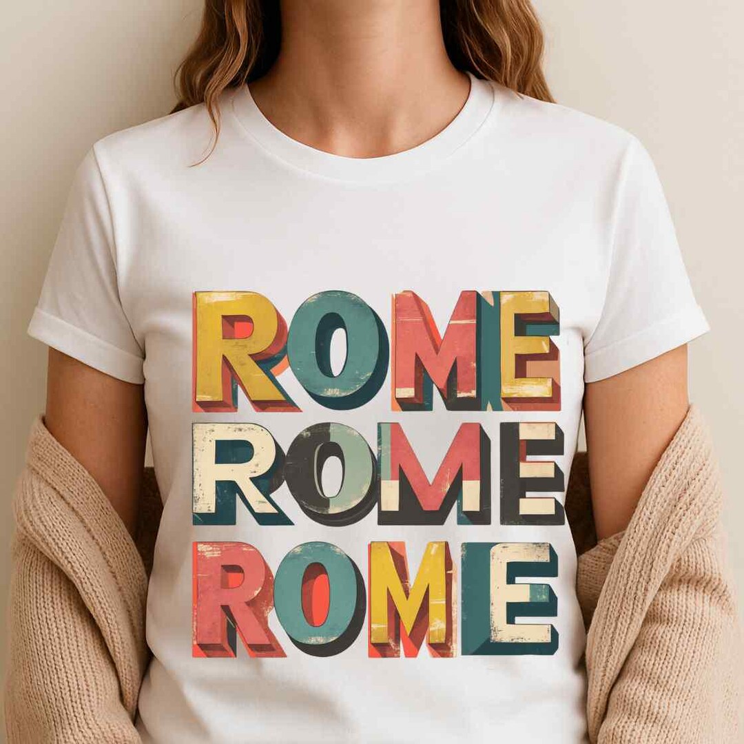 ROME Colorful Magazine Cutout Letters PNG – Vintage Collage (instant ...