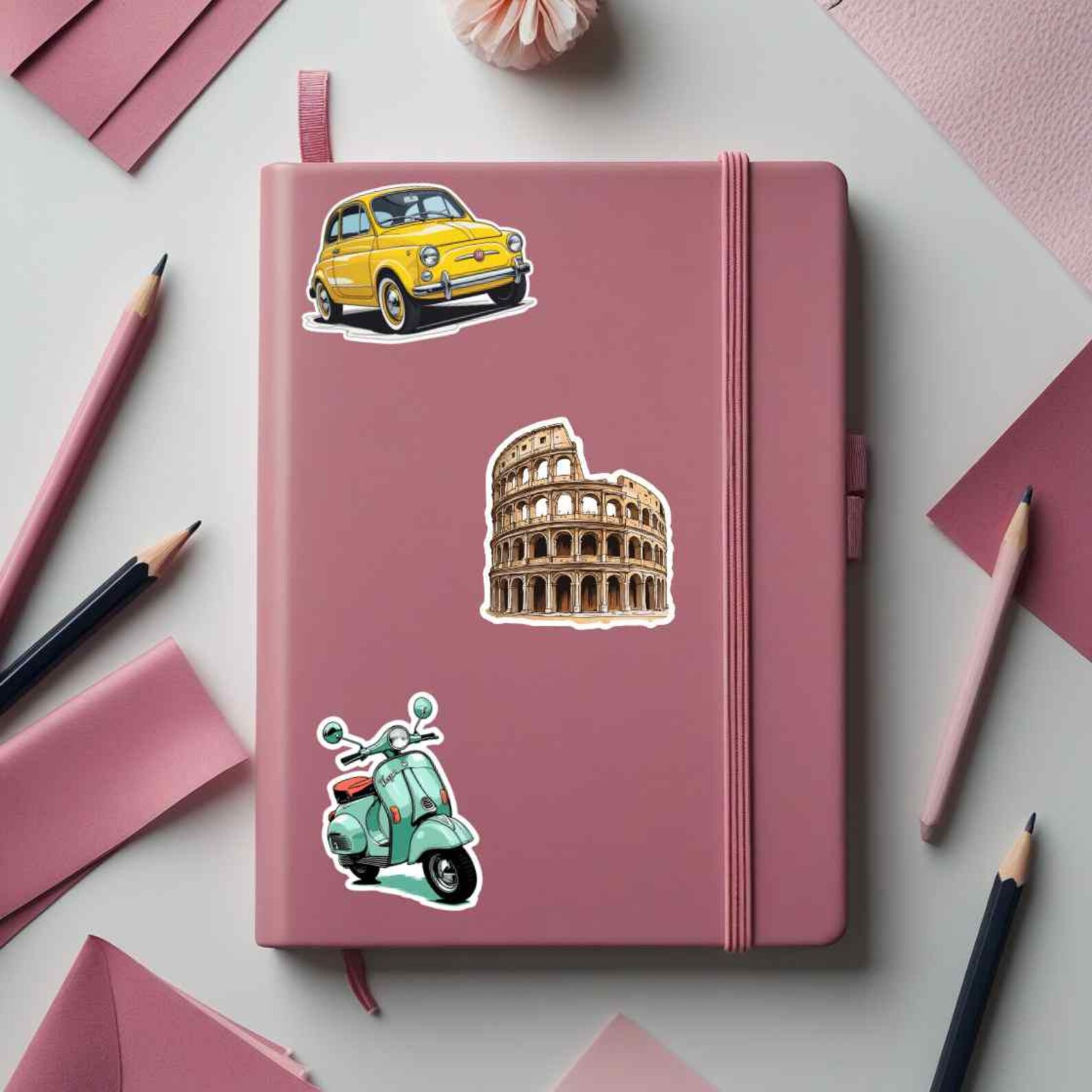 Italy Travel Stickers – Vintage Aesthetic PNG Bundle (digital Download ...