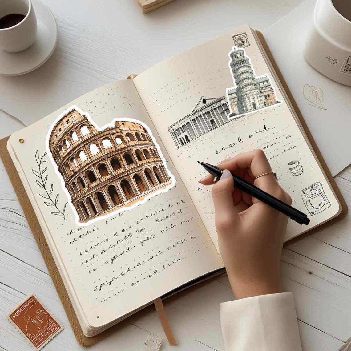 Italy Travel Stickers – Vintage Aesthetic PNG Bundle (digital Download ...