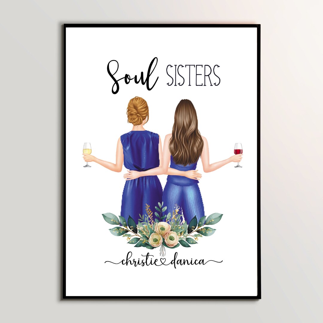 Personalized Soul Sister Print, Custom Best Friend Birthday Gift ...