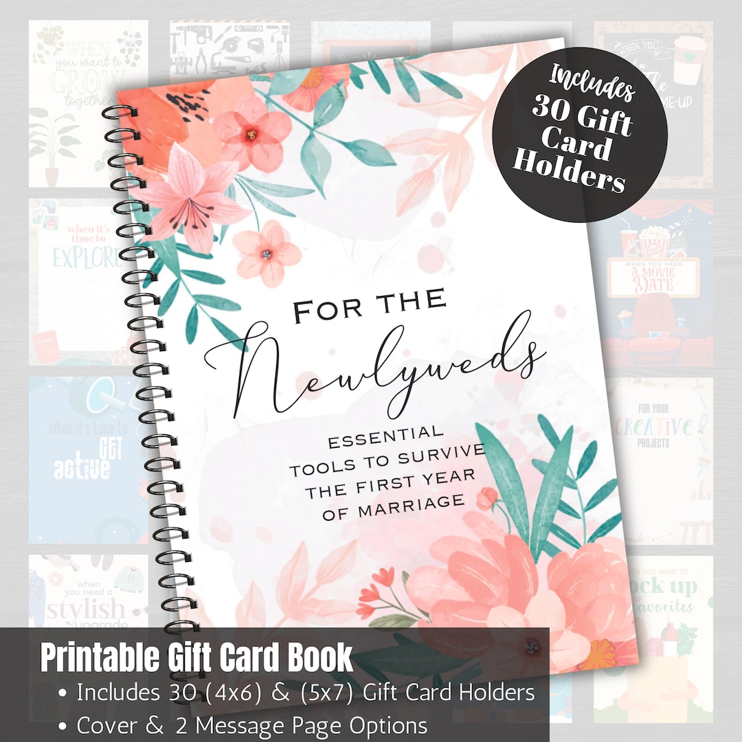 Newlywed Gift, Wedding Gift Card Book, Bridal Shower Group Gift, Group ...