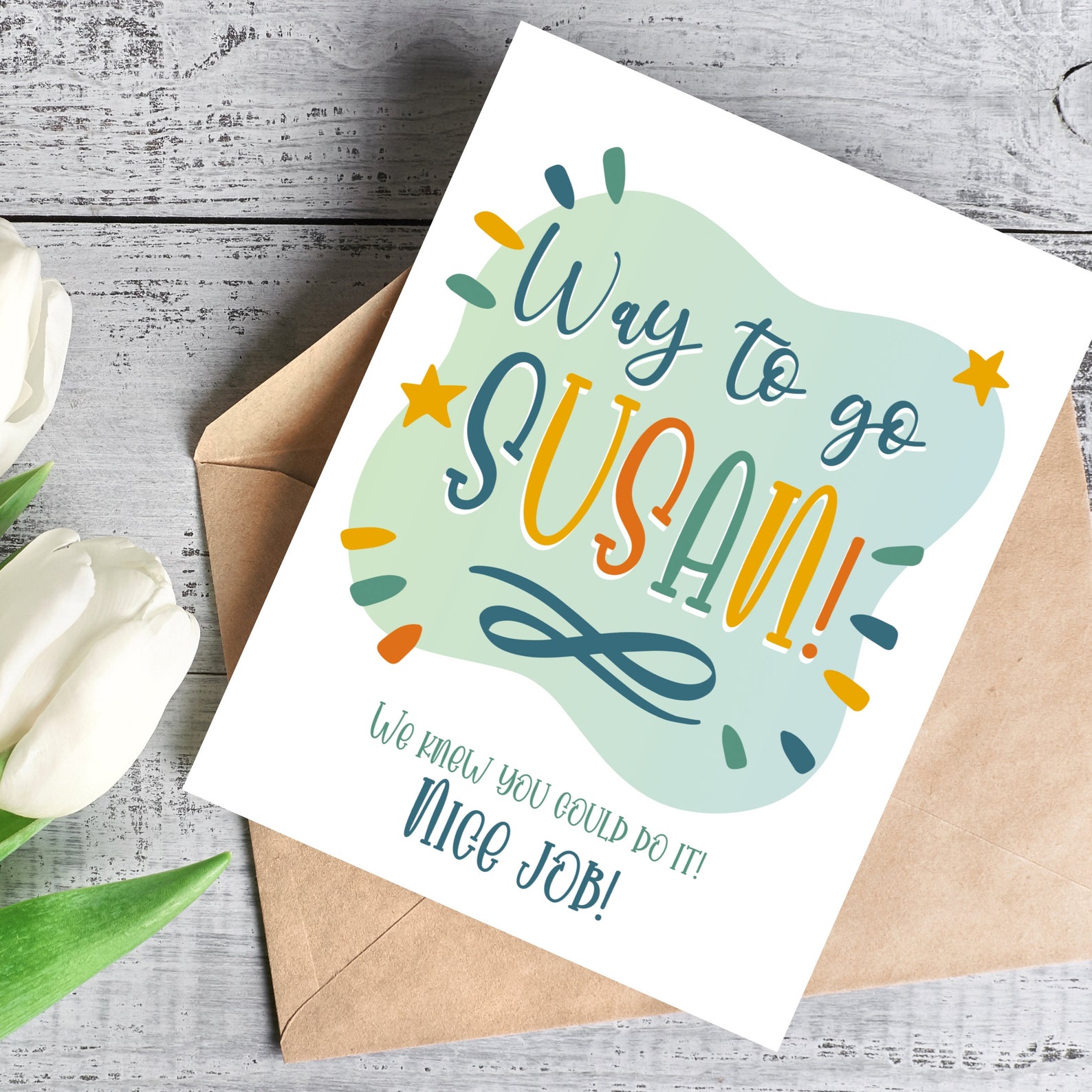 Way to Go Personalized Congratulations Card, New Job, Graduation ...