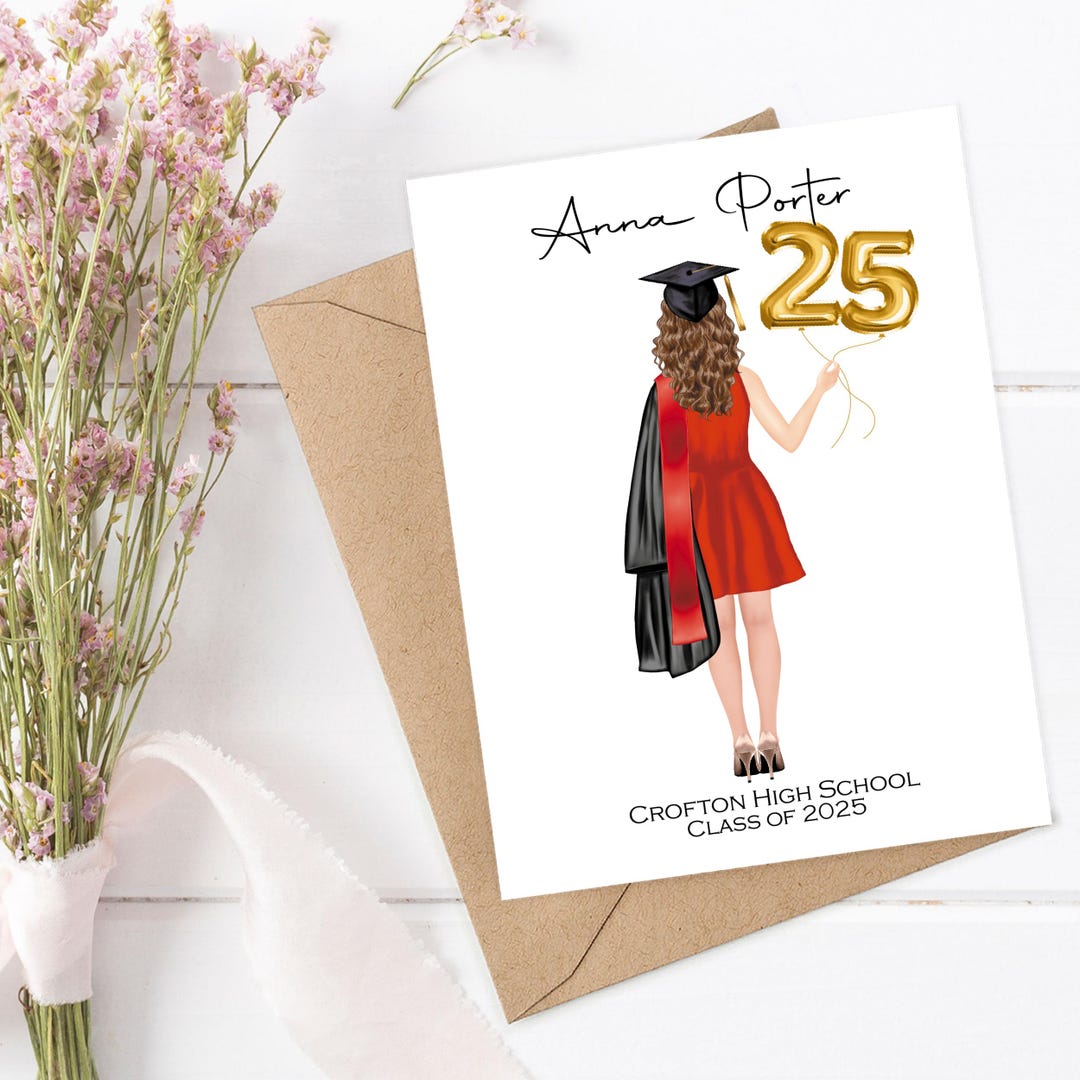 GRADUATION Card for Class of 2025, PERSONALIZED Graduation Card ...
