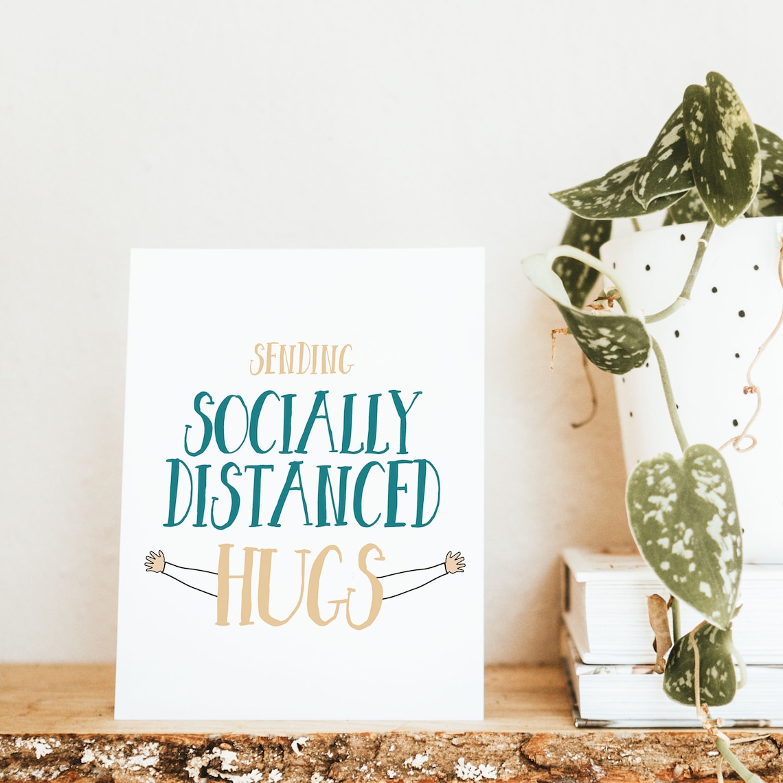 SOCIAL DISTANCING CARD Social Distance Card Virtual Hug | Etsy