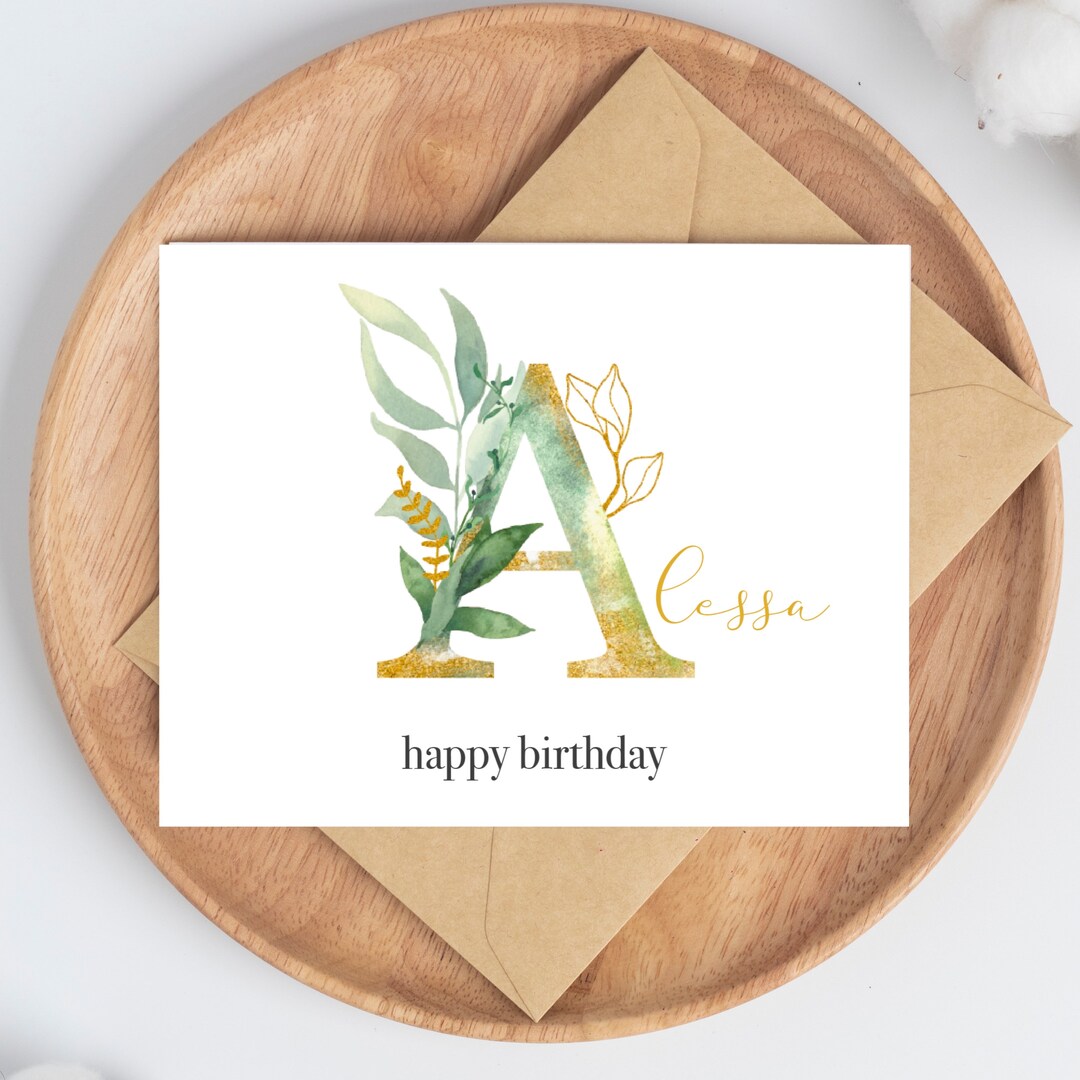 CUSTOM BIRTHDAY CARD, Personalized Monogram Card for a Unique and ...