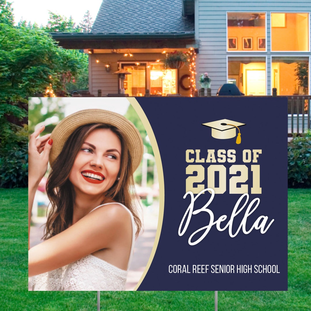 GRADUATION YARD SIGN 2021, Graduation Photo Yard Sign, Personalized ...