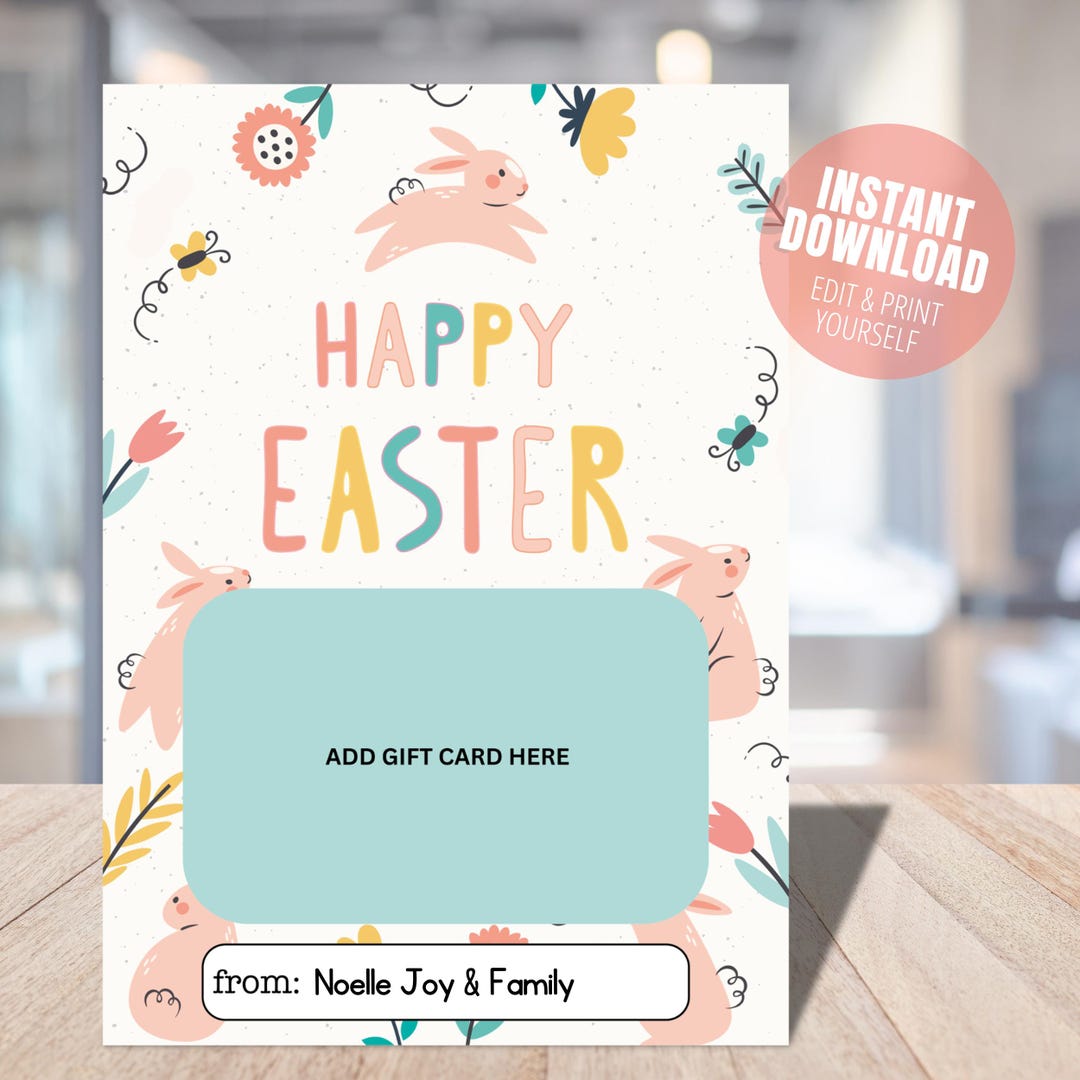 Easter Gift Card Holder Printable, Editable Easter Teacher Gift, Coffee ...