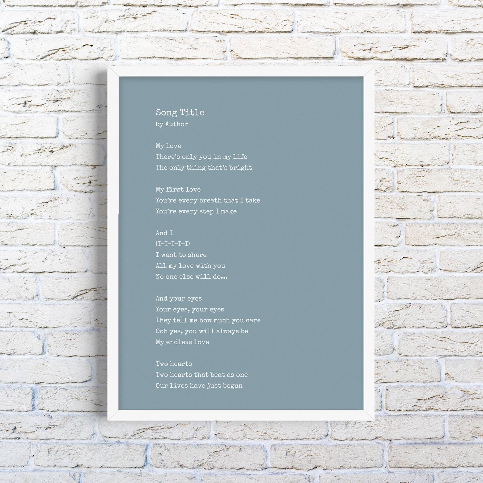 CUSTOM SONG LYRICS Print Any Quote Print Typewriter Quote - Etsy