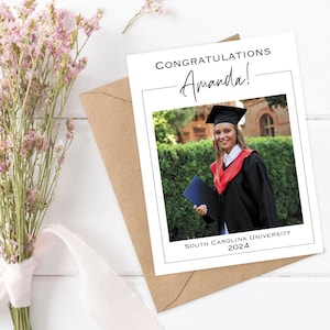 Personalized Photo Graduation Card, Custom Graduation Photo Card ...