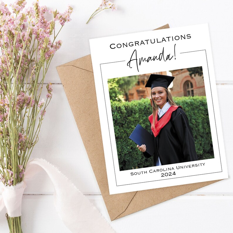 Personalized Photo Graduation Card, Custom Graduation Photo Card ...