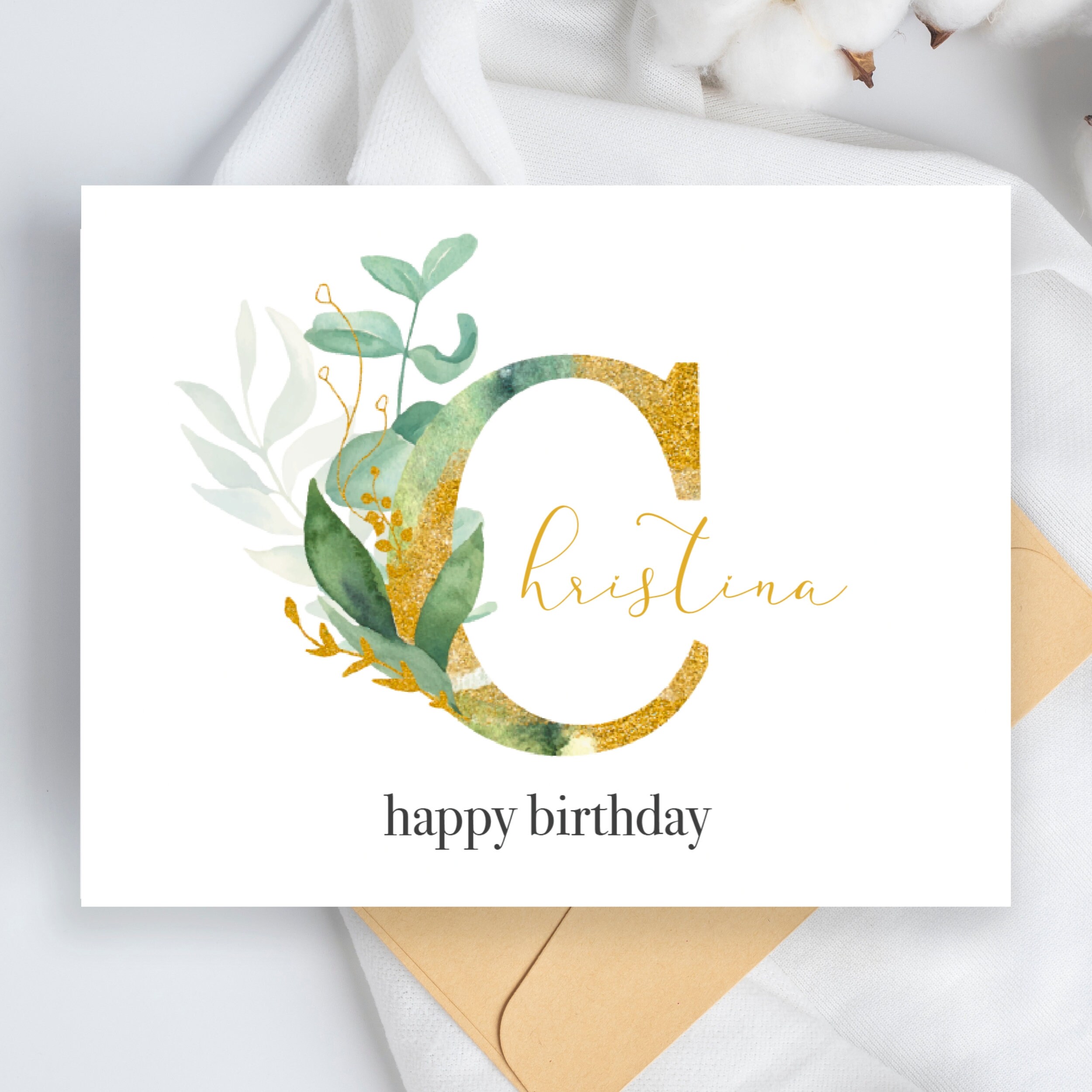 CUSTOM BIRTHDAY CARD, Personalized Monogram Card for a Unique and ...
