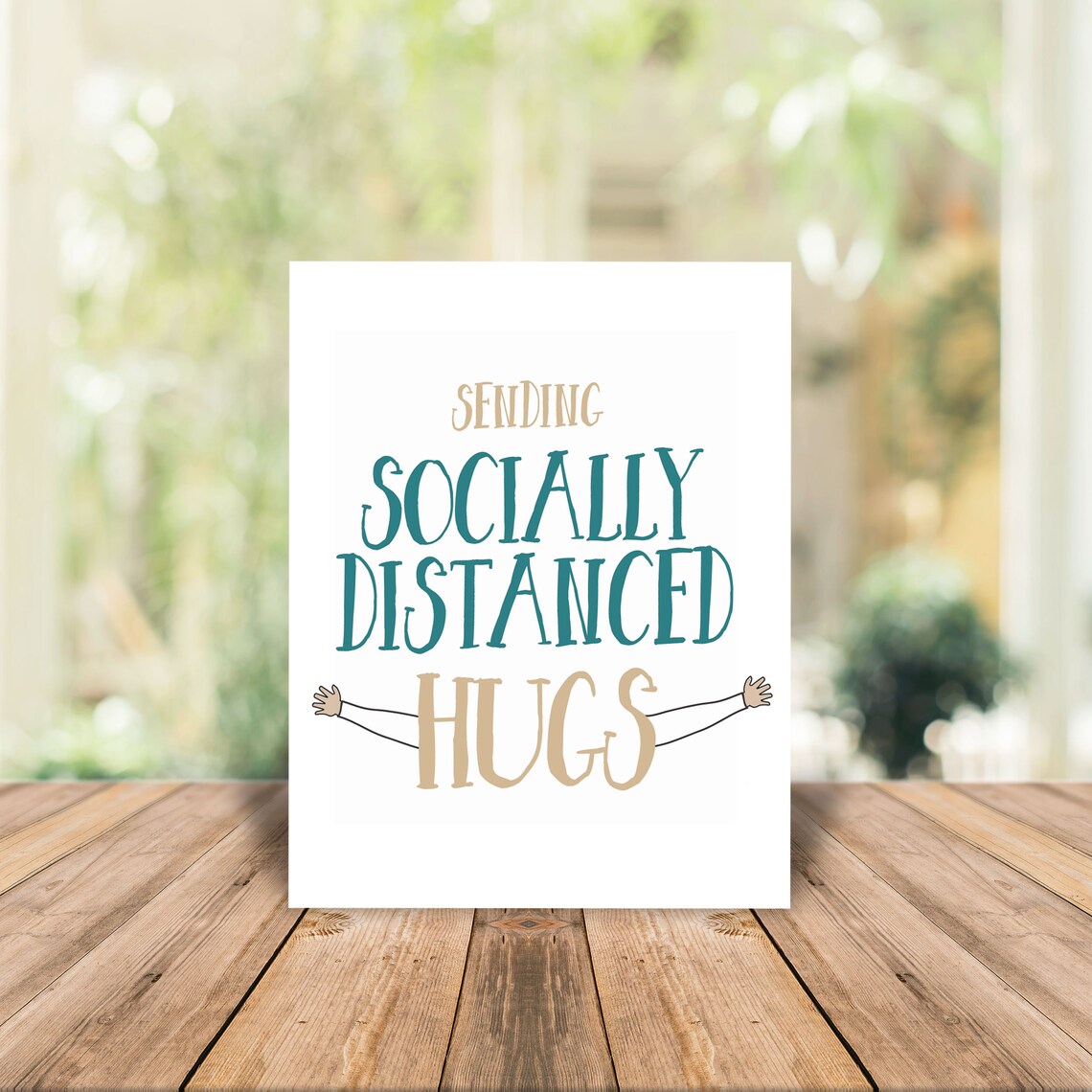 SOCIAL DISTANCING CARD Social Distance Card Virtual Hug | Etsy