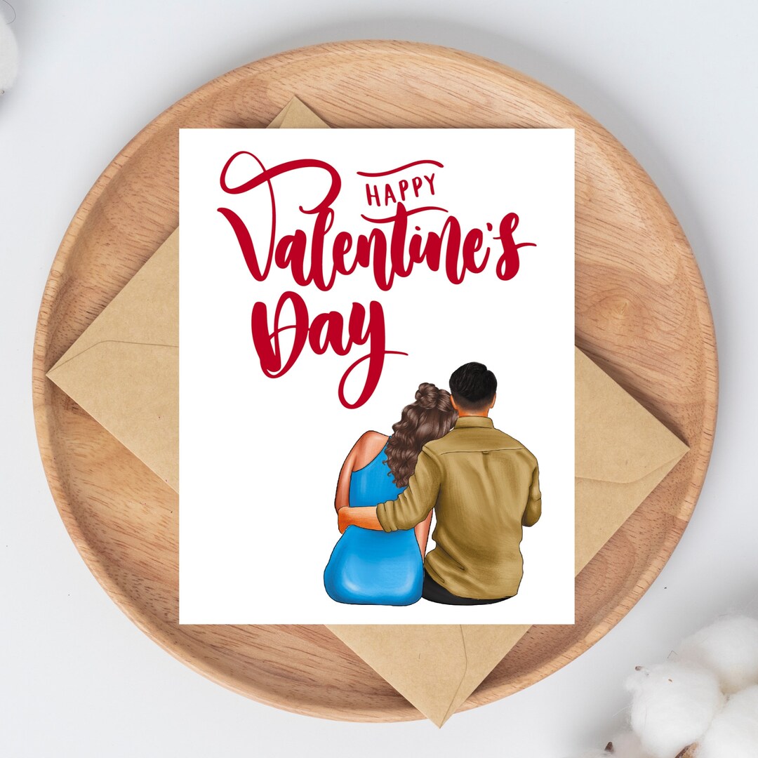 Custom Valentine's Day Card Personalized Greeting With Couple's ...
