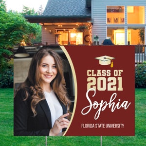 GRADUATION YARD SIGN 2021, Graduation Photo Yard Sign, Personalized ...
