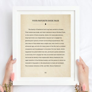 Custom Book Page Print, Any Quote Print, Typewriter Quote Art ...