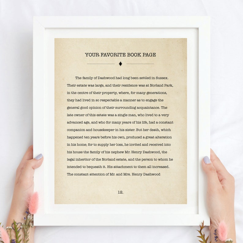 Custom Book Page Print Any Quote Print Typewriter Quote Art - Etsy