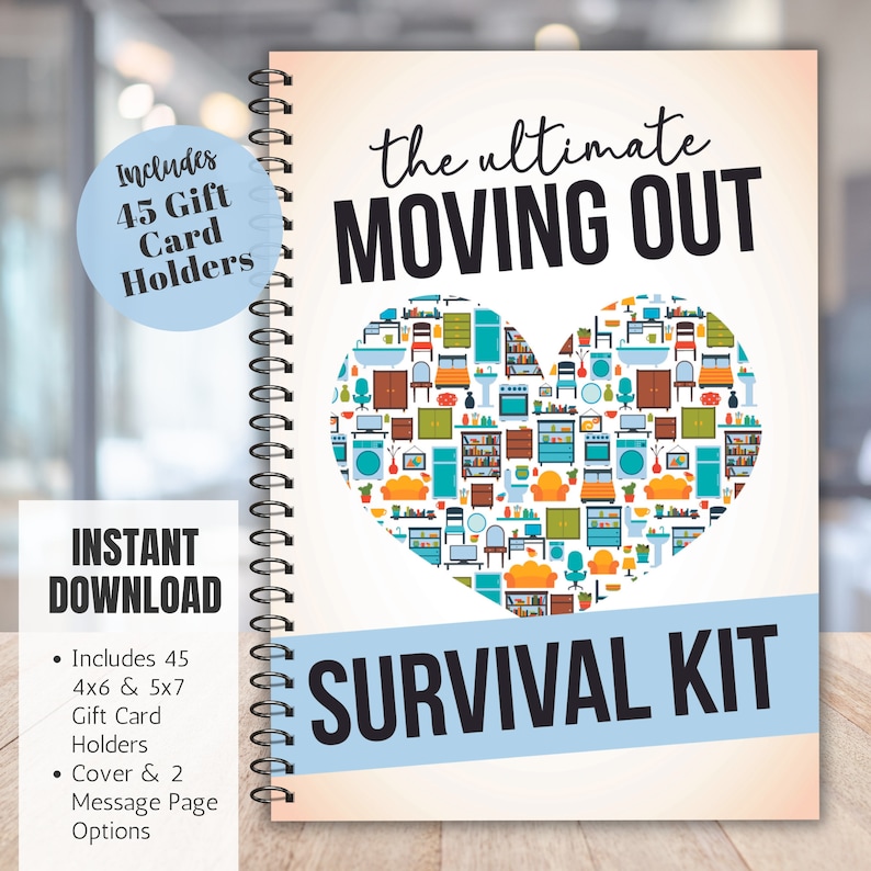 Moving Out Survival Kit Moving Gift New Home Gift Card Book ...