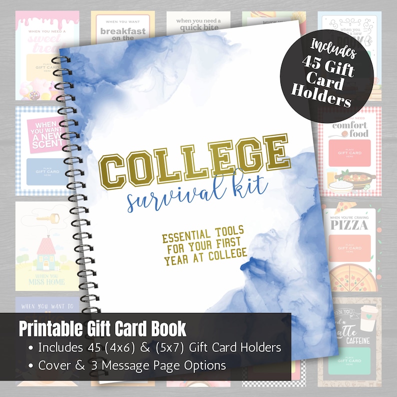 College Gift Card Book, College Survival Kit, First Year College Gift ...