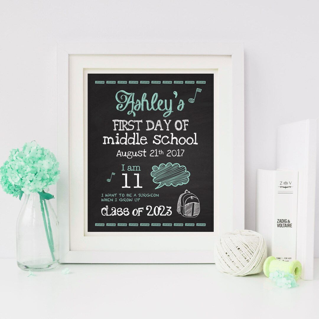 First Day of School Sign First Day of High School Middle School Teen ...