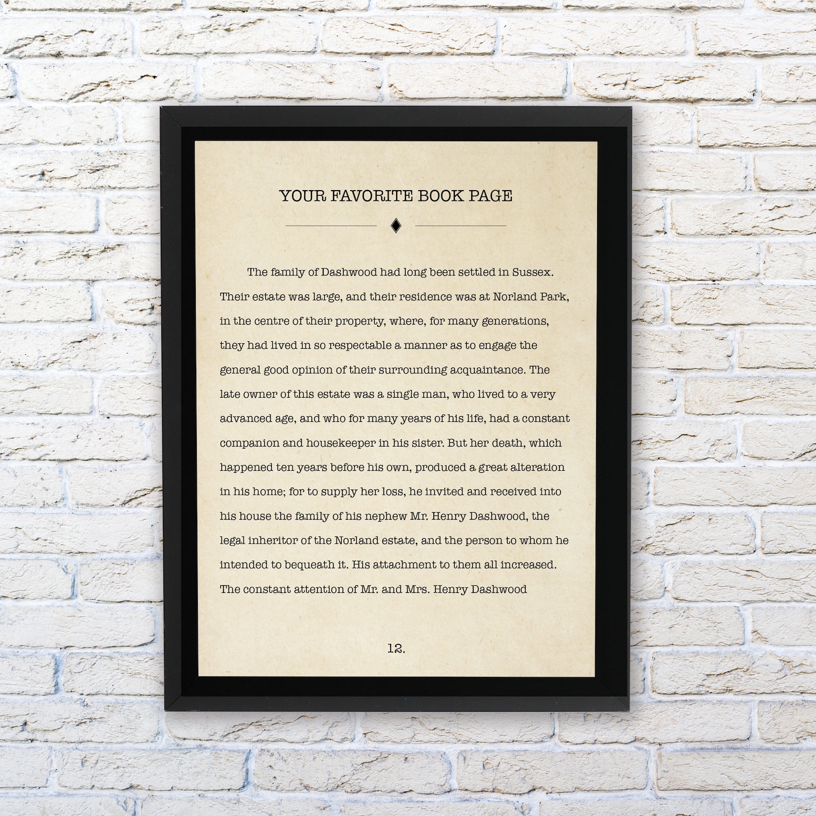Custom Book Page Print Any Quote Print Typewriter Quote Art - Etsy