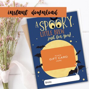 Halloween Gift Card Holder Printable Spooky Season Coffee Lover Gift ...