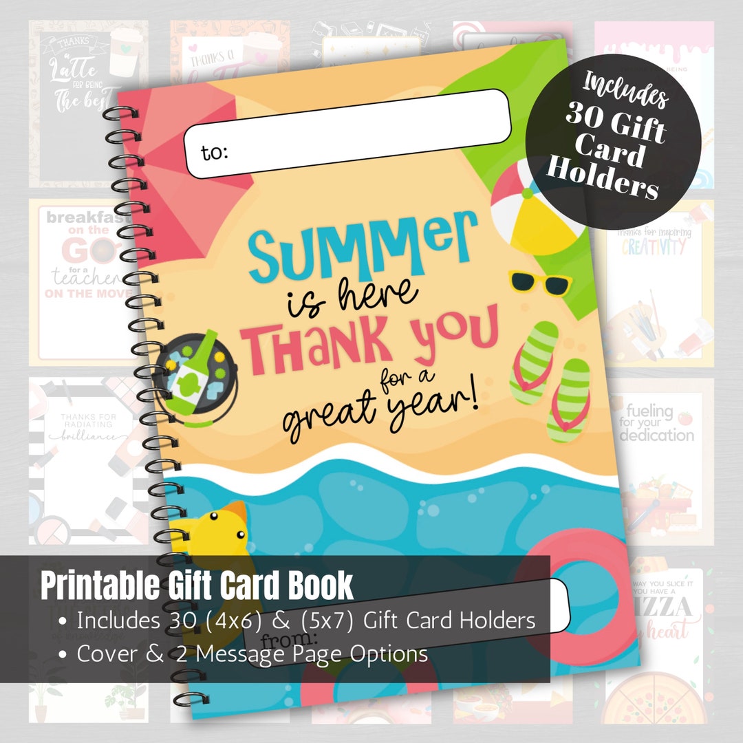 Teacher Gift Card Book for Teacher Appreciation Book Teacher Gift Card ...
