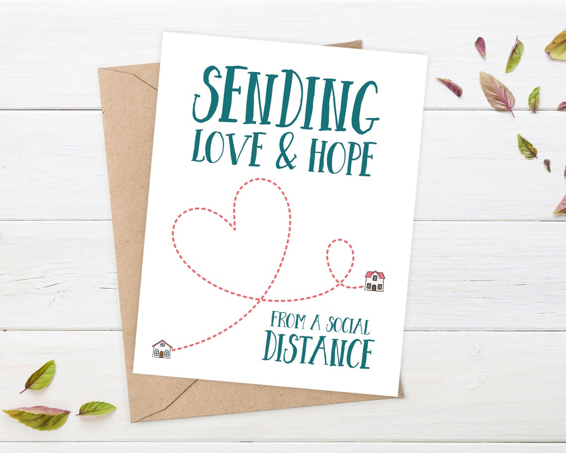 SOCIAL DISTANCING Card Miss You Card Thinking of You | Etsy
