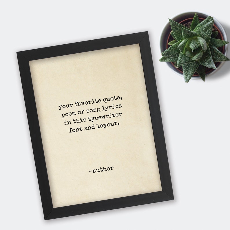 Custom Quote Print Typewriter Quote Art Personalized Quote - Etsy