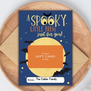 Halloween Gift Card Holder Printable Spooky Season Coffee Lover Gift ...