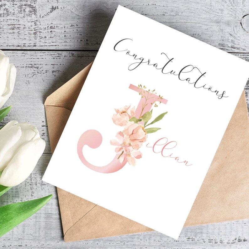 CUSTOM BIRTHDAY CARD, Personalized Monogram Card for a Unique and ...