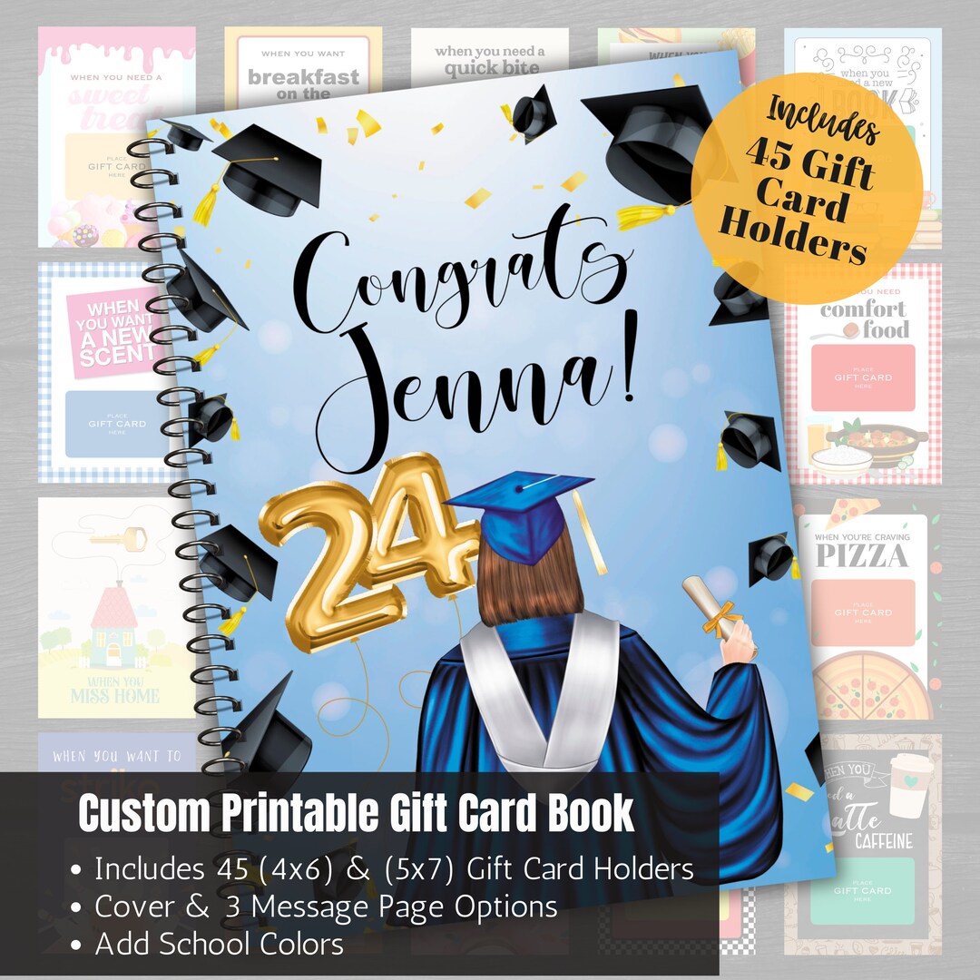 College Gift Card Book Editable College Care Package High School ...
