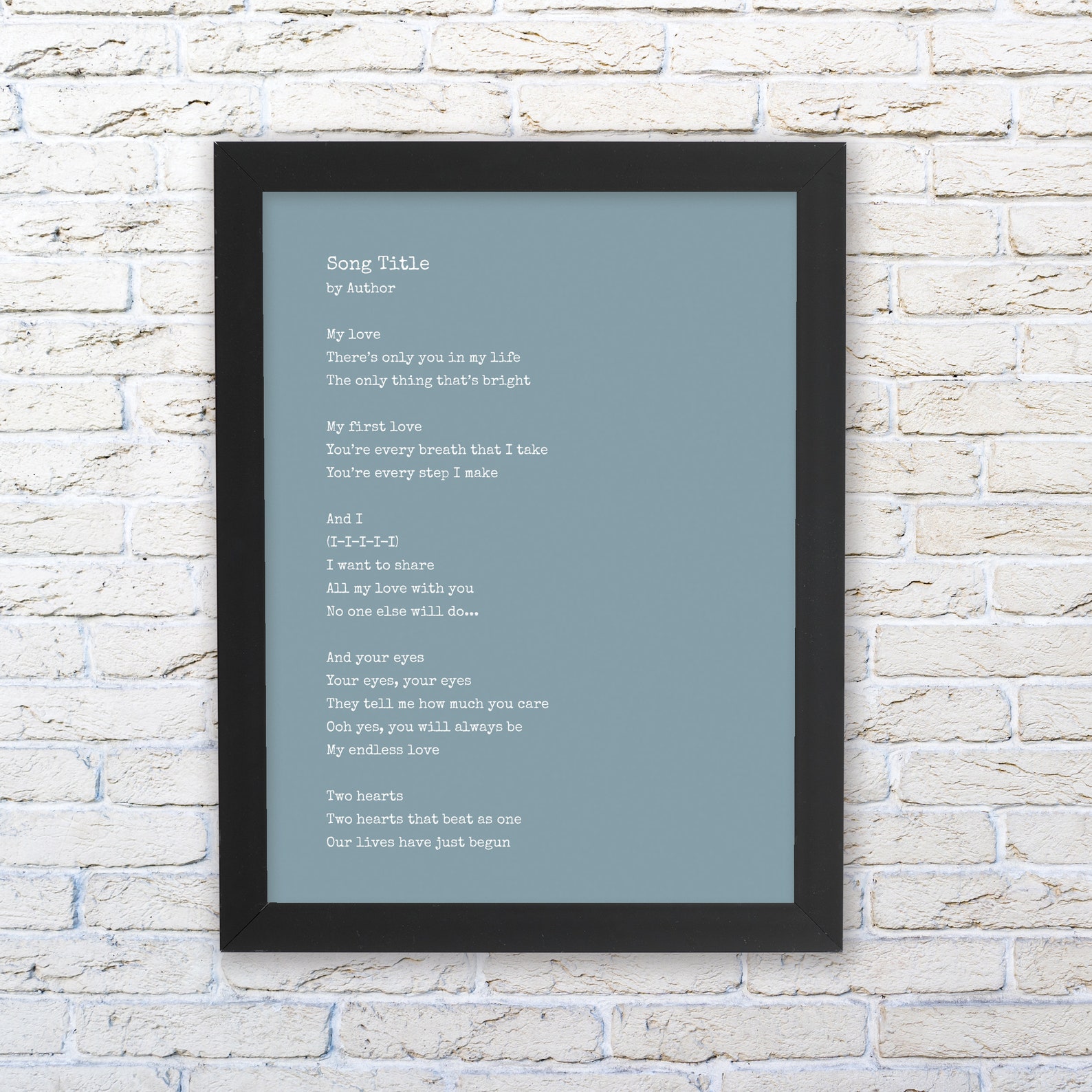 CUSTOM SONG LYRICS Print Any Quote Print Typewriter Quote - Etsy