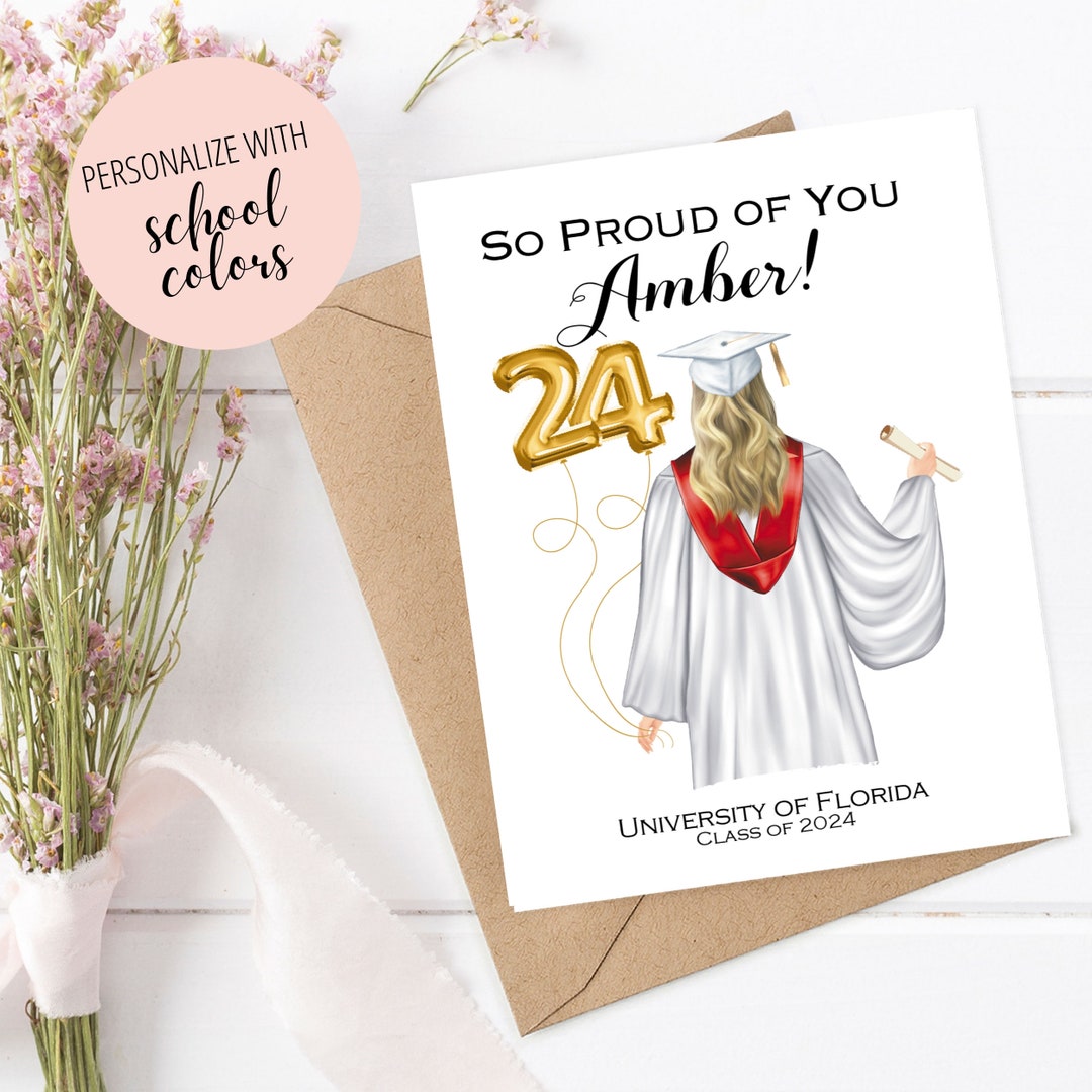 GRADUATION Card for Class of 2024 PERSONALIZED Congratulations Graduate ...