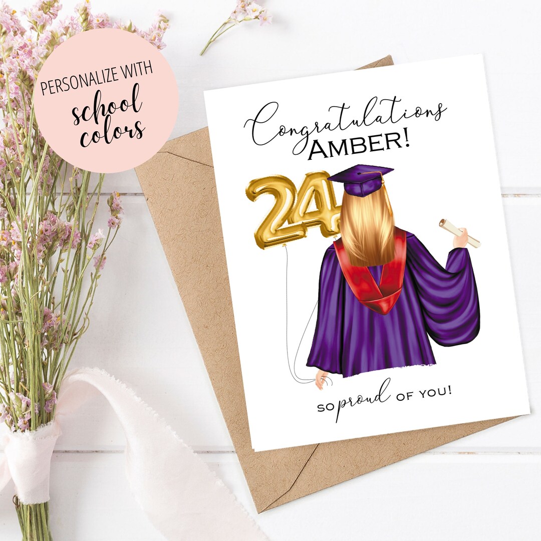 Personalized Graduation Card, Graduation Gifts, Custom Grad Card ...